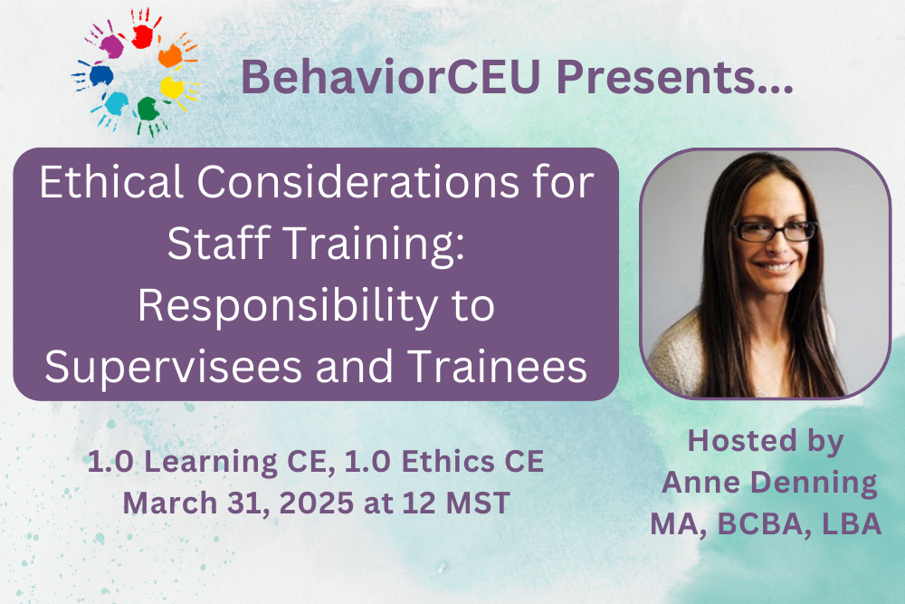 Ethical Considerations for Staff Training: Responsibility to ...