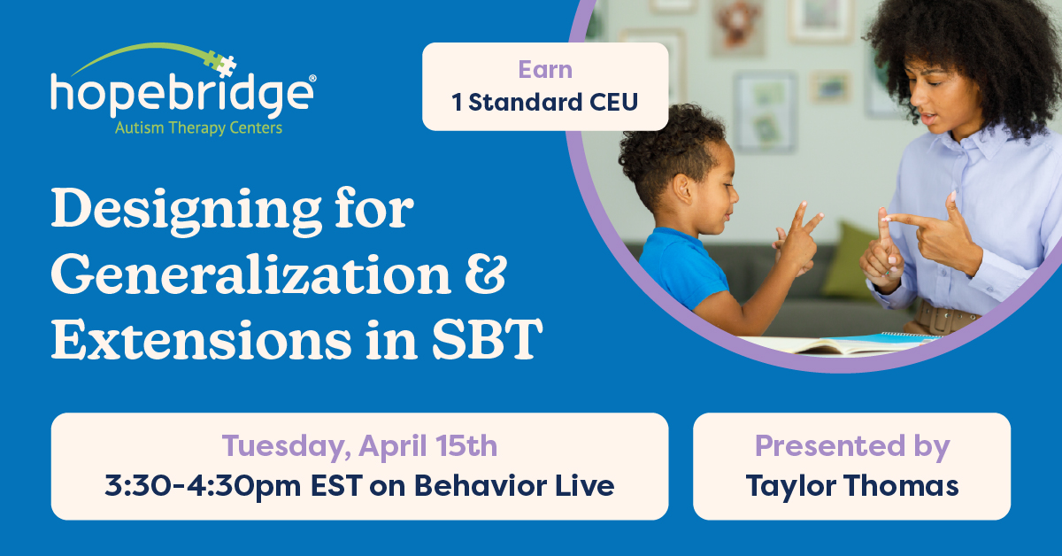 Designing for Generalization and Extension for SBT - View course