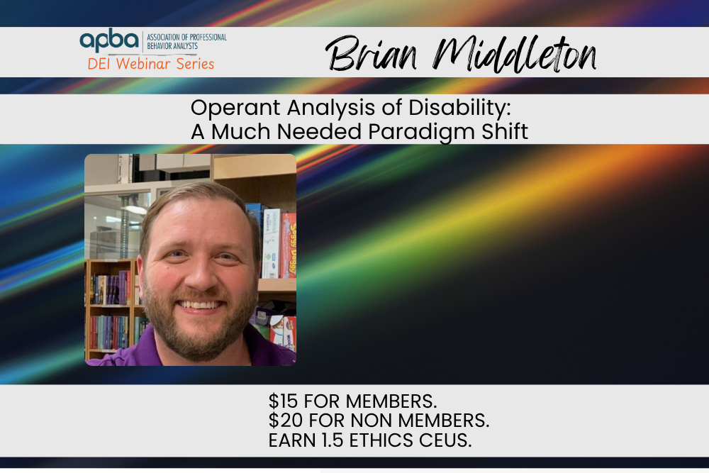 Operant Analysis of Disability: A Much Needed Paradigm Shift - View course